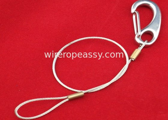 2.0mm/2.5mm Stainless / Galvanized Safety Steel Cable Assembly With Tack Spring Hook