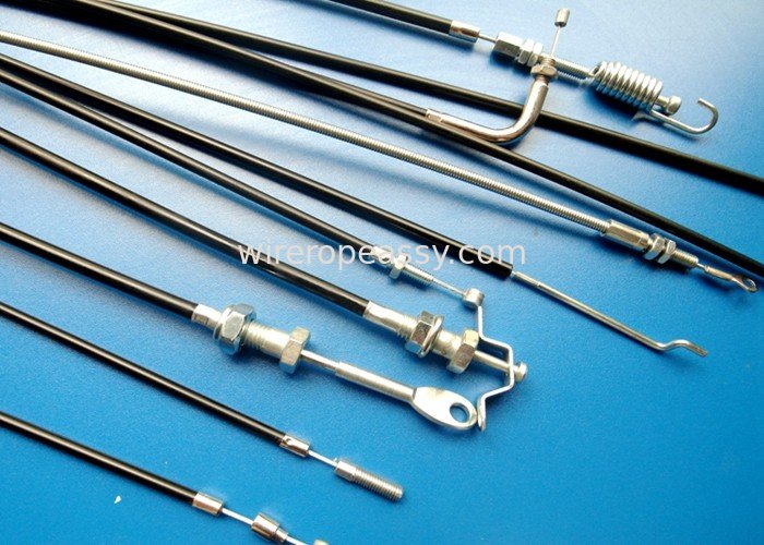 6.0mm Galvanized Steel / PVC Motorcycle Brake Cable With Threaded Rod Fittings