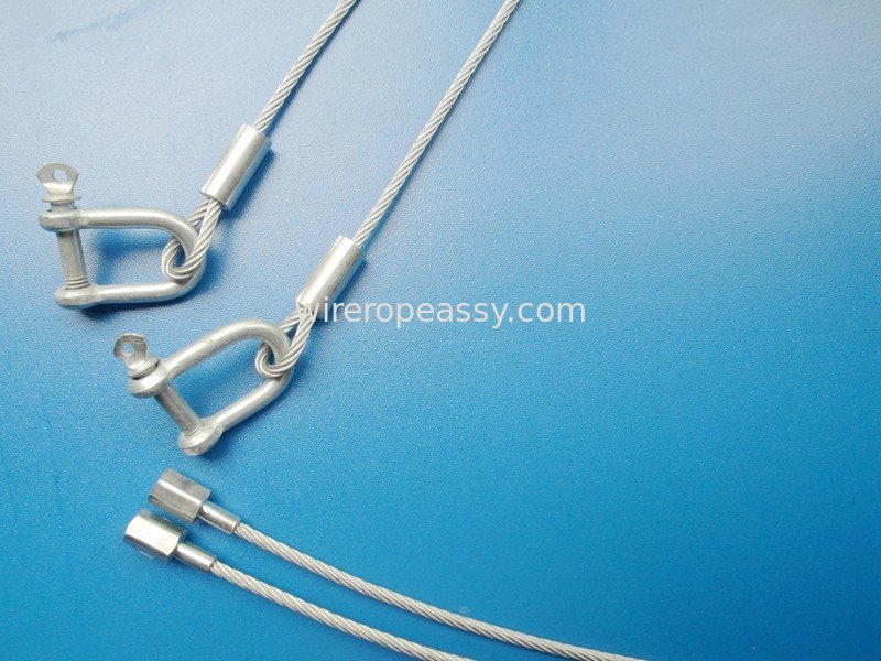 3.2mm Galvanized Cable Slings With Shackels And stamped Ferrlues