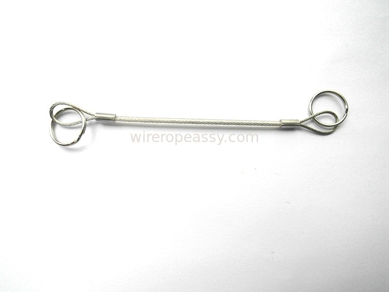 1.0mm Stainless Steel PVC Coated Steel Wire Rope Fittings Both Sides Key Rings