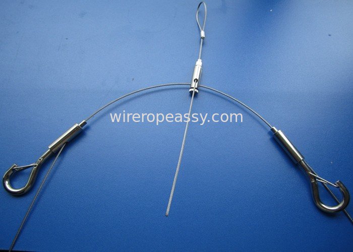 3/32″ Lamp Hanging Kit With Zinc  Y Legs Snap Hook Ends Loop Top