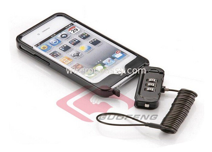 Galvanized Coil Cellphone Laptop Cable Lock 2.5mm Outer Diameter Of Coil