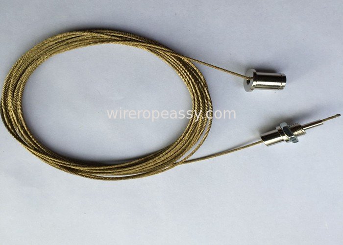 1.5mm 7*7 Glavanized Gold Plated Hanging Light Kits Cable Ceiling Caps