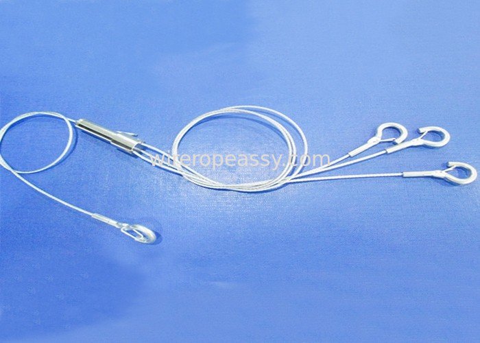 1/16″ Stainless Steel Cable Lamp Hanging Kit 3 Legs Hooks One Ajusters