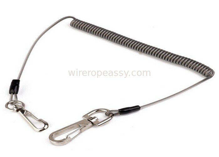 Spanners Coil Spring Safety Tool Lanyards Zinn Alloy Swivel Hooks