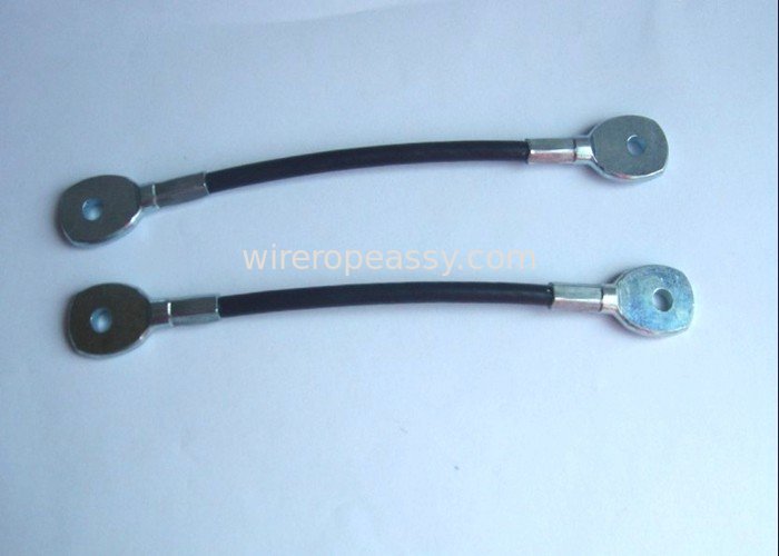 3.2mm 7*19 Glavanized Steel Cable Black PA Coating With Teminal At Both Ends
