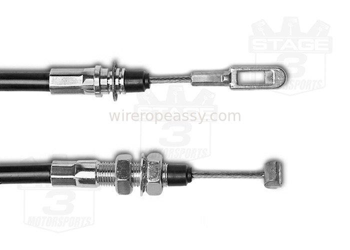 Glavanized Parking Brake Mechanical Control Cables Zinc End Fitttings Steel Screws