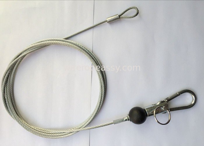 3.2mm Galvanized Wire Rope Assembly With Nylon Ball Swivel Hook