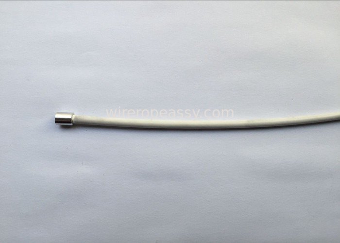5.0mm White PVC Coating Steel Cable Assembly Aluminum Sleeve On One End
