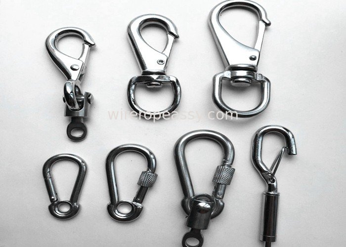 Zinc Alloy Swivel Hooks Carabiners Terminal Fittings For Tool Cable