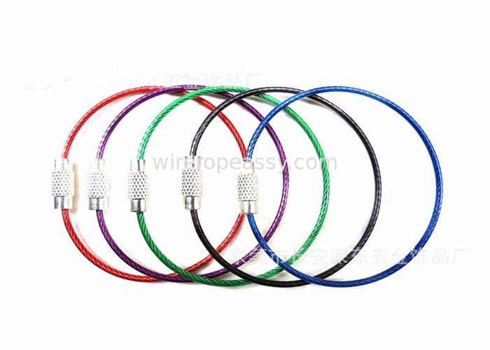 1.2mm  / 1.5mm Coated Wire Rope Assembly Cable Tag For Bags / Cards Holders