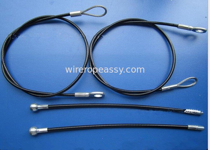 Coated Stainless Wire Rope Assembly With Loop One End Shrank Ball Terminal