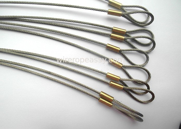 3.2mm Stainless Safety Cable 5*50mm Carabiner Brass Ferrules ISO