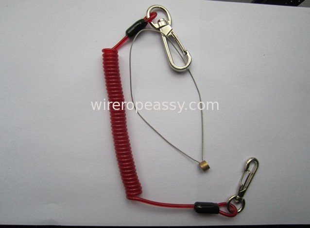 3.0mm Red Safety Tool Lanyards Retractable For Scanffold Spanners
