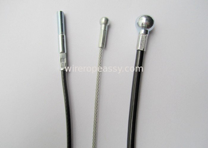 Galvanized  Steel Cable Assembly Die Casting End Thread / Shrank Ball Terminal