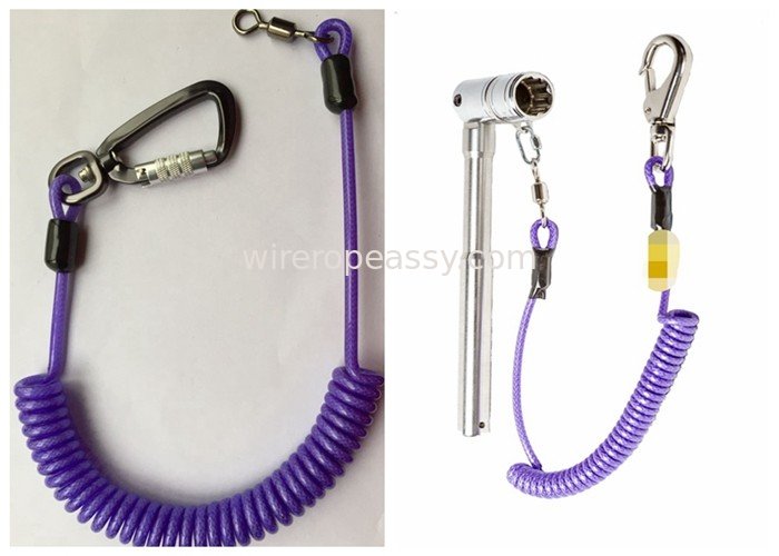 Purple Cotton Inner Material Safety Tool Lanyards Black Aluminum Carabiner