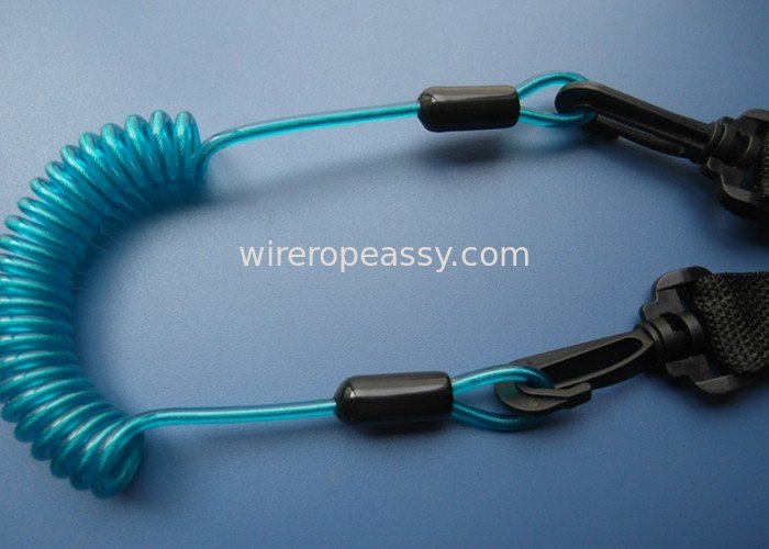 4.0mm Blue  Diving Dive Snappy Coil Camera Lanyard and Quick Release Buckle
