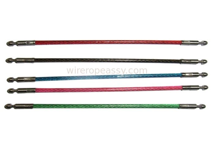 Custom 5.0mm Clear PU Coated Stainless Steel Wire Rope Assembly For Suitcase Handlebar