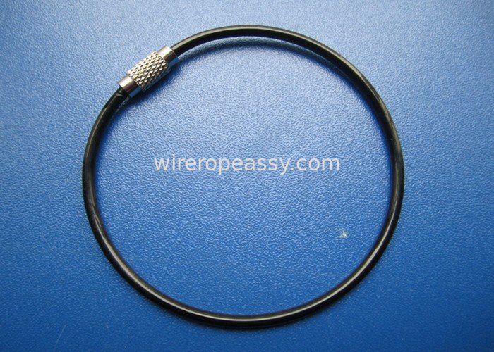 2.0mm Black PU coated Stainless Cable Tags with Stainless Buckles