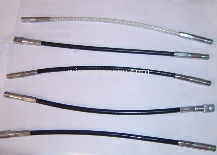 Clear / Black PVC Coated Wire Ropes with M3 thread Studs and Terminals