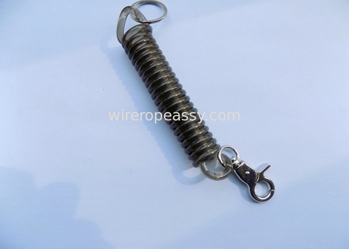 2.5mm / 3.0mm PU Elastic Coil Lanyard with Key Chain and Snap Hook