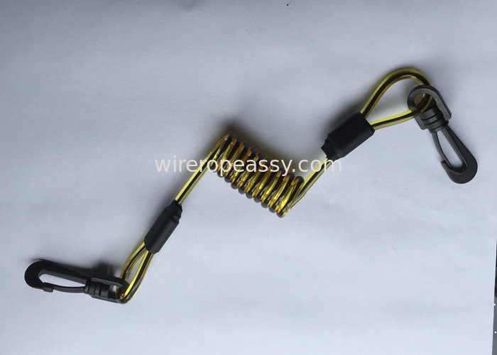Double Color Plastic PU Tool Safety Lanyard / Tether Lanyard For Hard Hat Protection