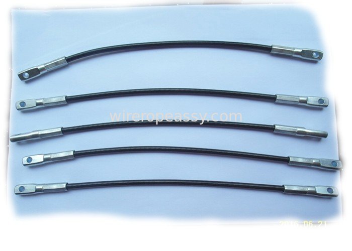 Nylon Coated Steel Cable Assembly / Cable Assemblies With Galvanized Terminals 4.8mm