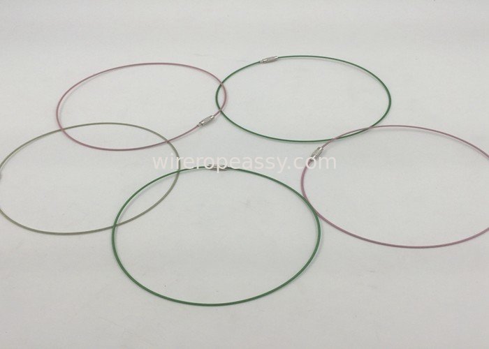 2.0 Mm PU Coating 304 Stainless Steel Cable Screw Lock Wire Keychain Cable