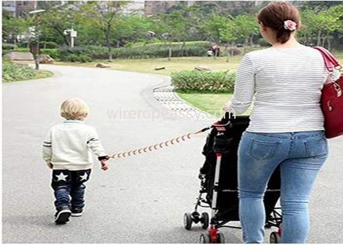 5.0mm  PU Coated Adjustable Baby Outdoor Retractable Safety Lanyard Anti Lost Belt For Keep Baby In Safe