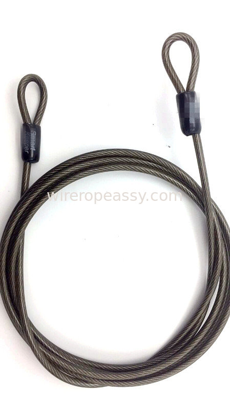 4.0mm Transparent PVC Coated Galvanized Steel Cable Accessories With Loop And Thimble
