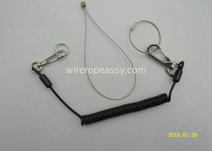 7 * 7 Black Coil Safety Tool Lanyards Rated for hand tools