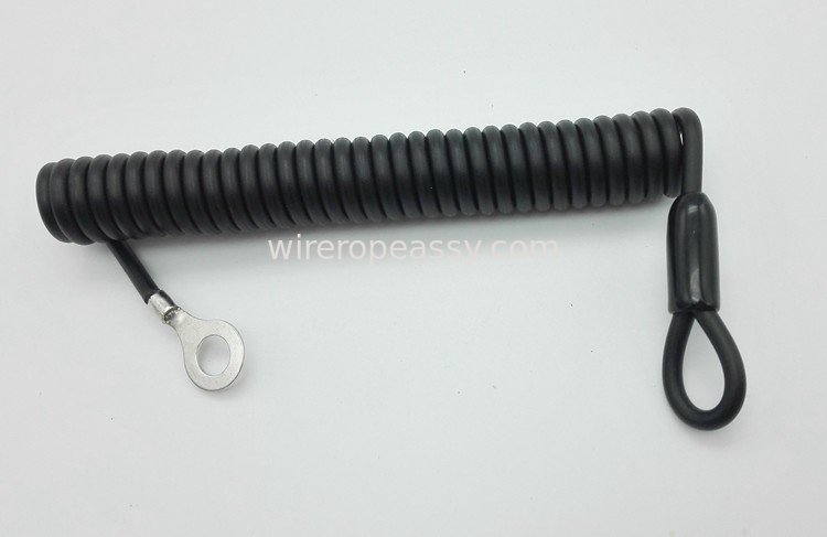 2.5 - 3.0mm Diameter Retractable Safety Lanyard 80kg Weight Load For Hiking