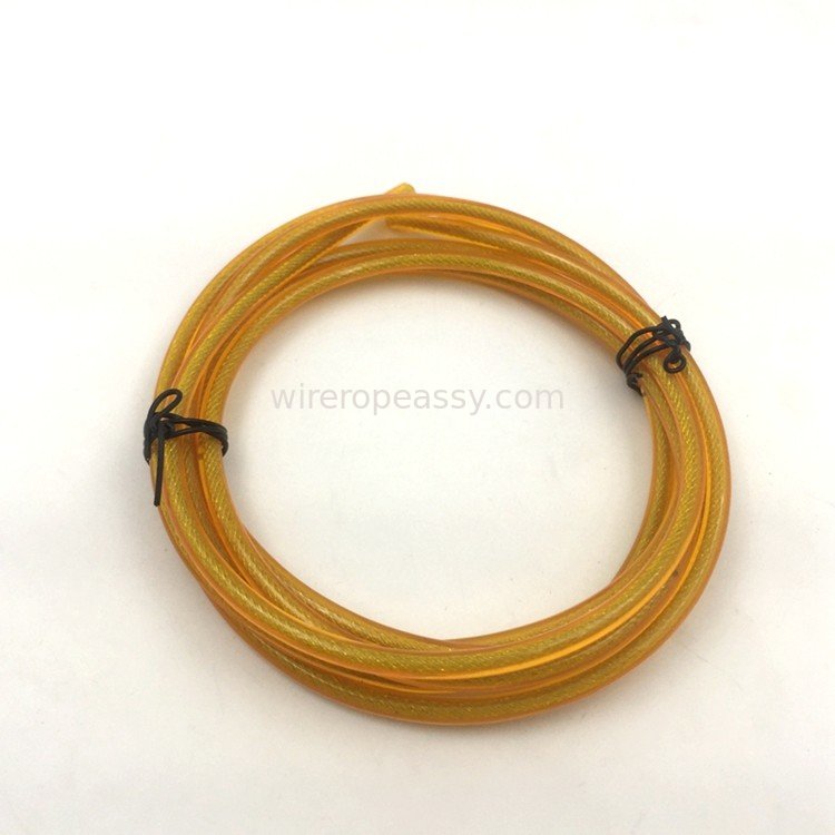 Clear Orange PVC Wire Rope Assembly Coated Durable 5.0mm Steel Cable Assembly