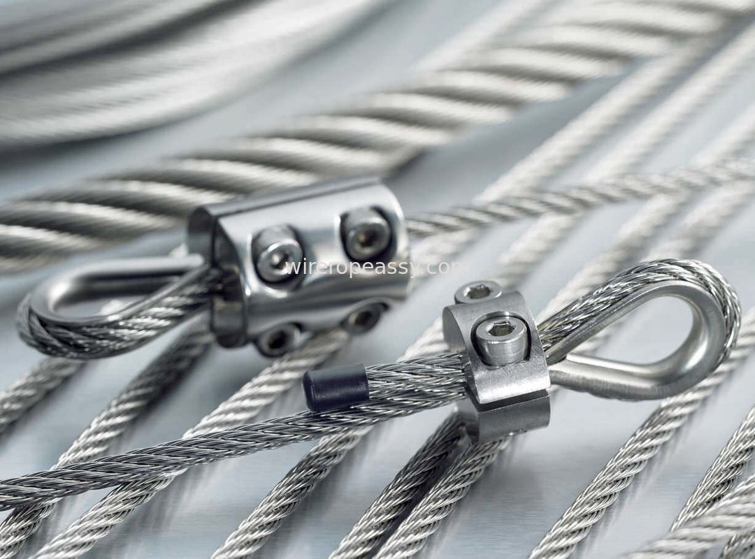 4.8mm Steel Cable Assembly Wire Cable Assemblies With Clip / Eye Hook Thimble