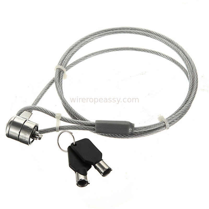 1.8M Durable Safety Coated Clear PVC Tablet Cable Lock / Computer Cable Lock