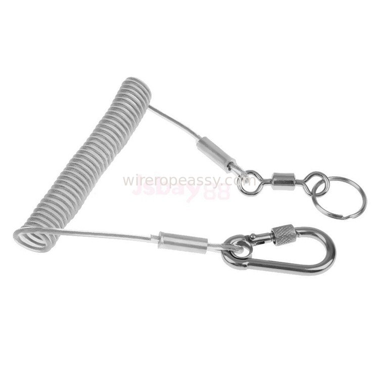 ISO 80kg Clear PVC Retractable Safety Tool Lanyards For Fishing / Hiking