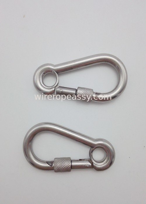 Zinc Plated Terminal Fittings AISI 316 Stainless Steel Snap Hook W/ Eye & Screw