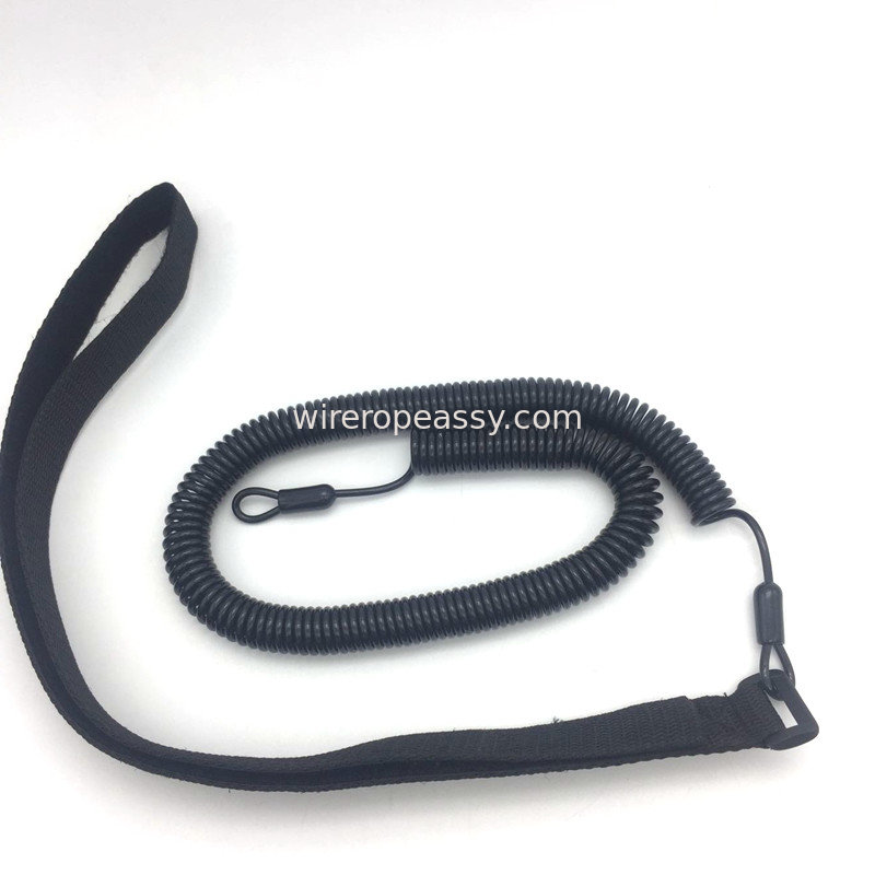 Adjustable PVC Length 8M Stainless Steel Wire Tool Safety Lanyards With Longest Leash