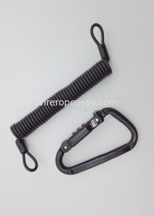 Black Locking Carabiner Combination Lock Carabiner Computer Cable Lock Safety