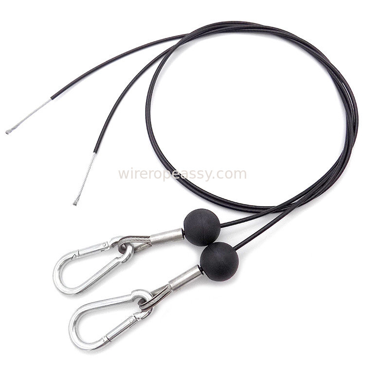 Universal Gym Cable steel Cable Assembly With Nylon Ball Carabiner