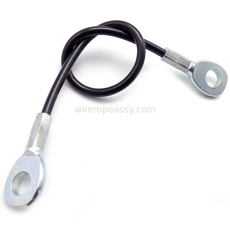 300mm Wire Rope Assembly Stainless Steel Door Lanyard Cable With Double Eyelet Terminal