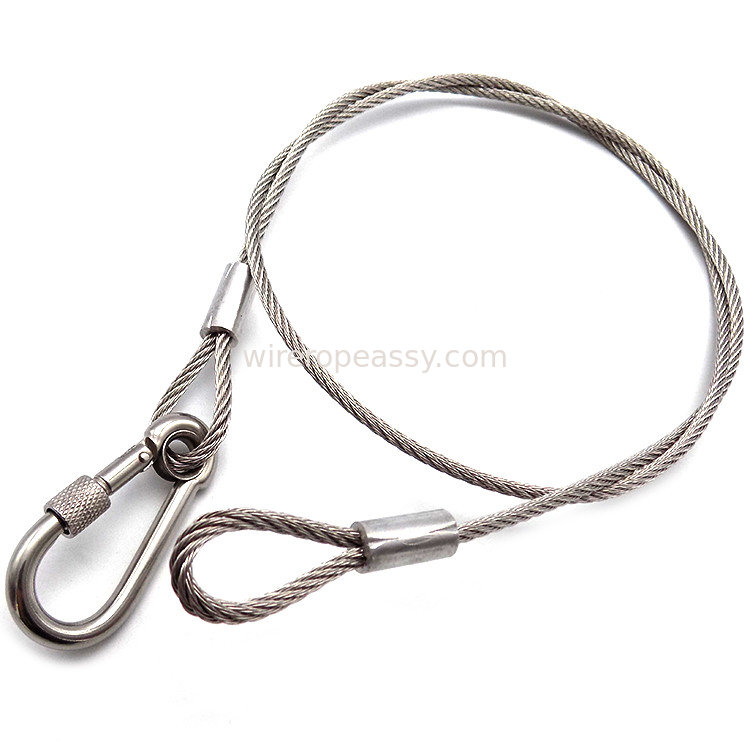 Custom Stainless Cable Wire Rope Sling  wtih  Stamped Sleeve and Thimble