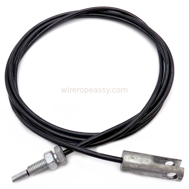 Portable 5.0mm Black Nylon Sling Wire Rope with U Thread 7*19 / 7*7