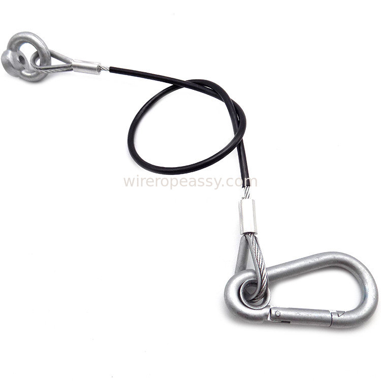 Tow Boat Steel Ø4.0mm 1x19 Wire Rope Towing Car Cable Assembly With Snap Hook