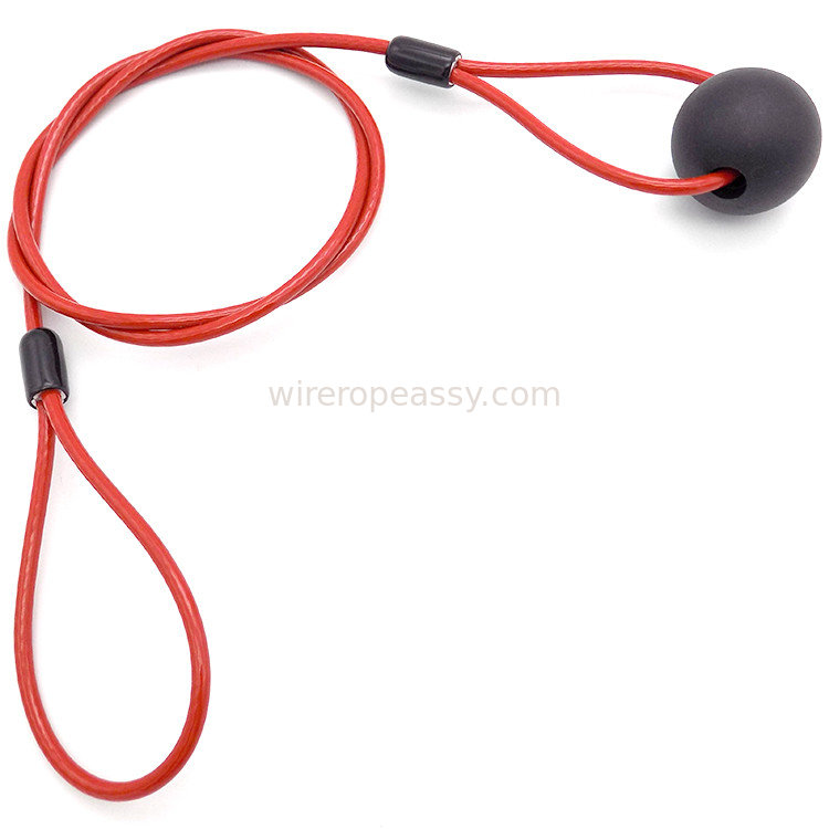 Nylon Coated Gym Fitness Quipment Cable With Nylon Ball And Loop On Both Ends