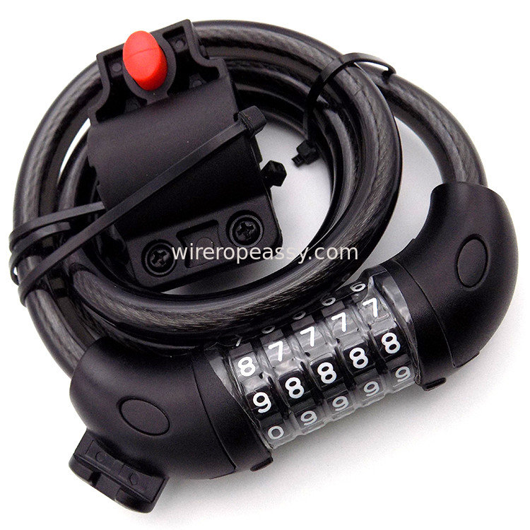Durable Anti-Theft Motorcycle Cable Lock / Bicycle Combination Lock