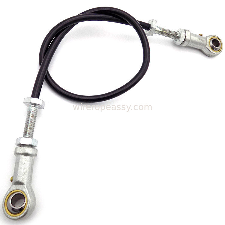 Black PVC Coated Galvanized Steel Wire Rope Assembly 500mm Length Ø5.0mm
