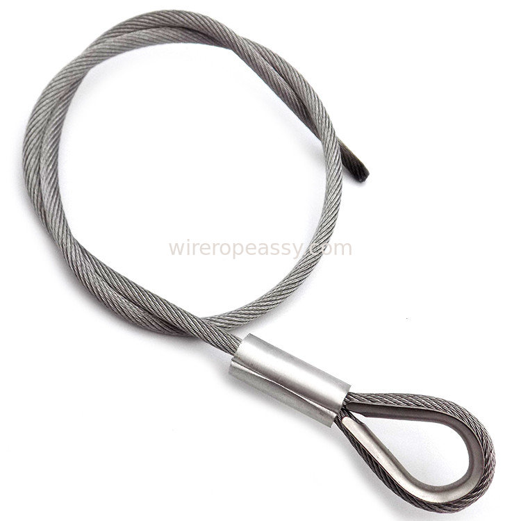 5.0mm 1*19 Stainless Steel Wire Slings With Inch Thimble , Wire Rope And Rigging