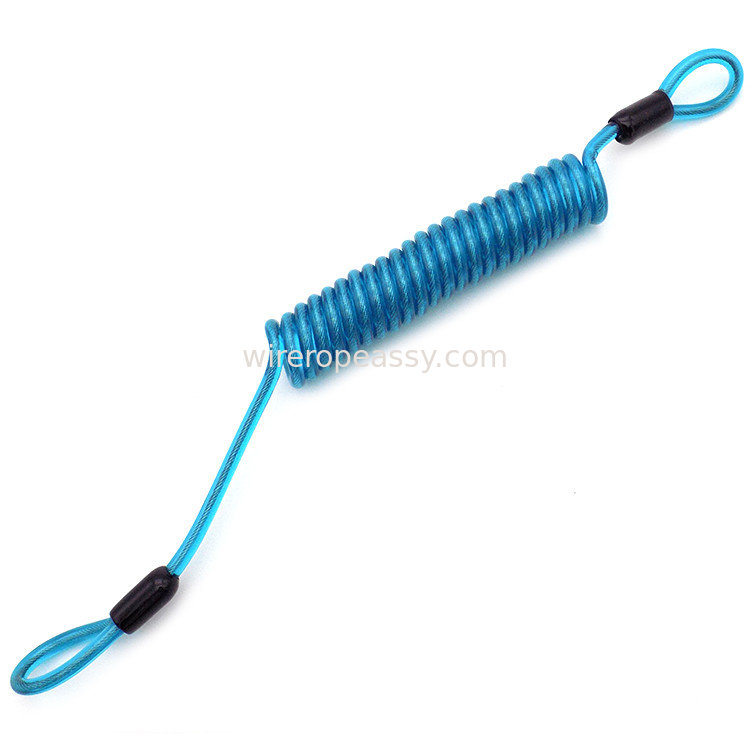 4.0mm PU Coated Hand Tool Safety Lanyards , Retractable Tool Lanyard With Double Loops