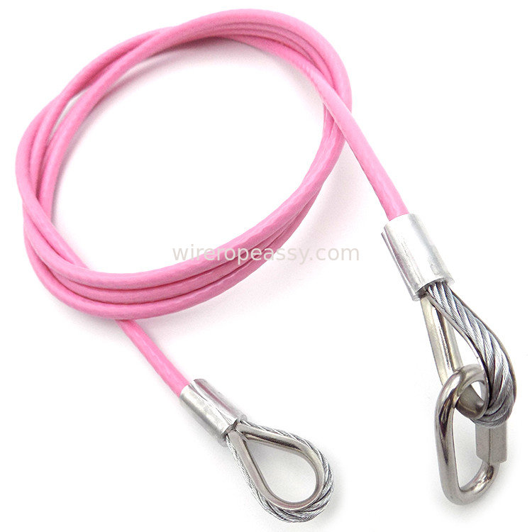 Zinc Coated Wire Rope Assembly With Snap Hook / Steel Cable Assembly